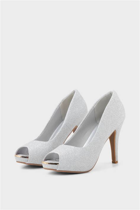 Party Wear Peep Toes I44504 Silver Insignia Pk