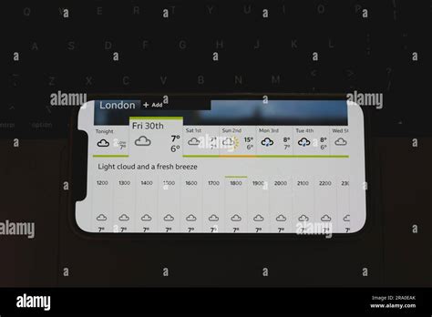 London, UK. 30 June 2023. BBC Weather Broken. BBC weather report bizarre forecasts in 'glitch ...