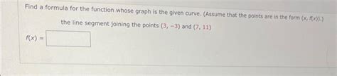 Solved Find A Formula For The Function Whose Graph Is The Chegg