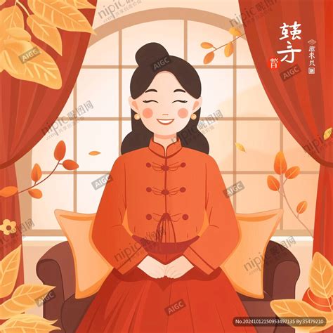 ai创作图过年女孩插画 女生拜年图 霜降节气插画女孩 喜庆人物插画 二十四节气绘女孩 喜庆新年拜年女孩 唐装人物插画 国风喜庆人物 汉服女性