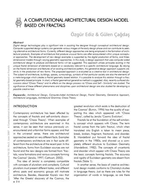 A Computational Architectural Design Model Pdf Fractal Geometry