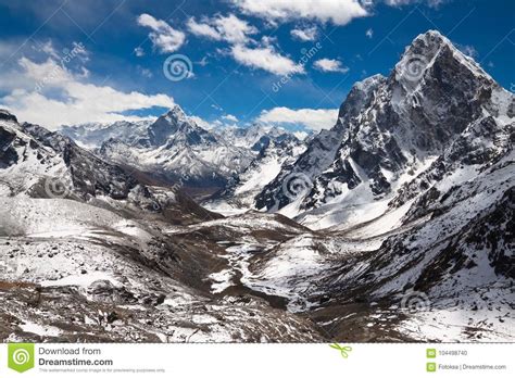 Mountains Ama Dablam Cholatse Tabuche Peak Trek To Everest Ba Stock