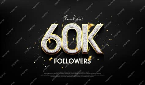 Design Luxuoso Para Um Agradecimento De 60 Mil Seguidores Vetor Premium