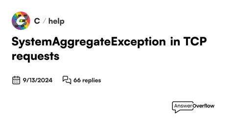 Systemaggregateexception In Tcp Requests C