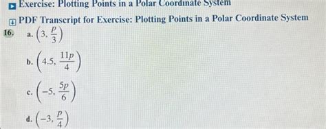 Exercise Plotting Points In A Polar Coordinate