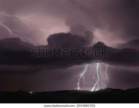 Thunder Lightning Digital Art Draw Stock Illustration 2054885702 Shutterstock