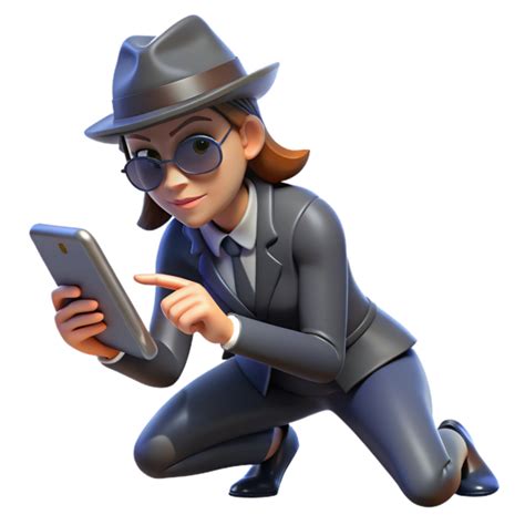 Sleuth Investigating Mobile Data A 3d Render 56551084 Png