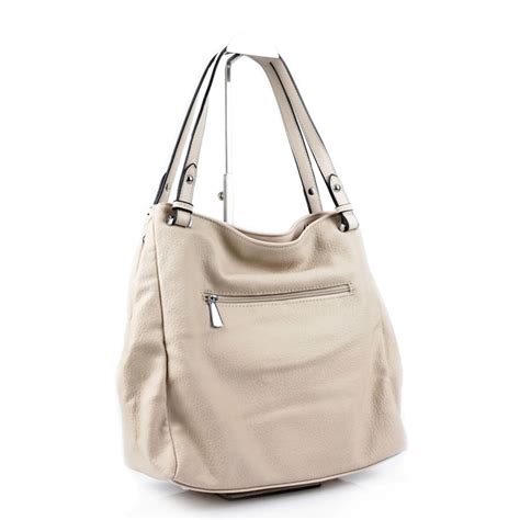 ᐉ Дамска чанта тип торба бежова код 2113 Loretta