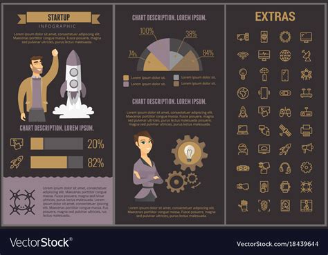Startup Infographic Template Elements And Icons Vector Image
