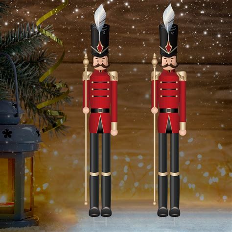 2 Pcs Christmas Nutcracker Decorative Garden Stake Large Nutcracker Christmas Decor Nutcracker