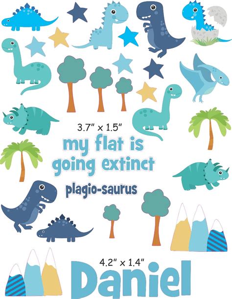 Dinosaur 6 Cranial Band Stickers Bling Your Band