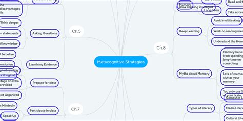 Metacognitive Strategies Mindmeister Mind Map