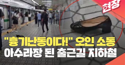 “흉기난동이다” 오인 소동에 아수라장 된 출근길 지하철 현장영상