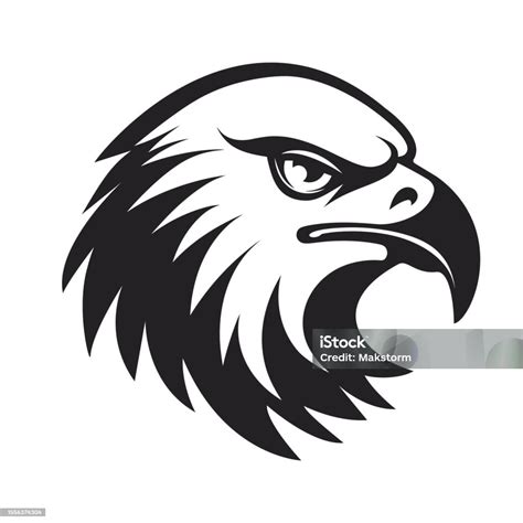독수리 머리 벡터 그림은 흰색 배경에 분리되어 있다 강력하고 장엄한 디자인 로고와 엠블럼에 적합 독수리에 대한 스톡 벡터 아트 및 기타 이미지 Istock