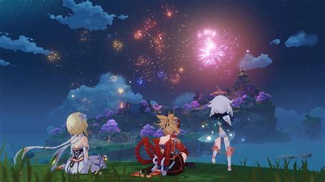 Inazuma Fireworks Yoimiya Fireworks Dreamlike Timelessness
