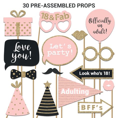 18th Photo Booth Props Fully Assembled 18th Birthday Photo Booth