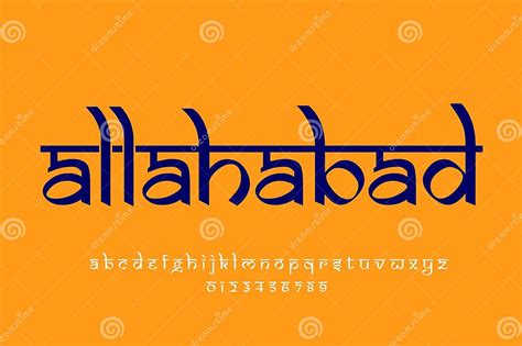 Indian City Allahabad Text Design Indian Style Latin Font Design