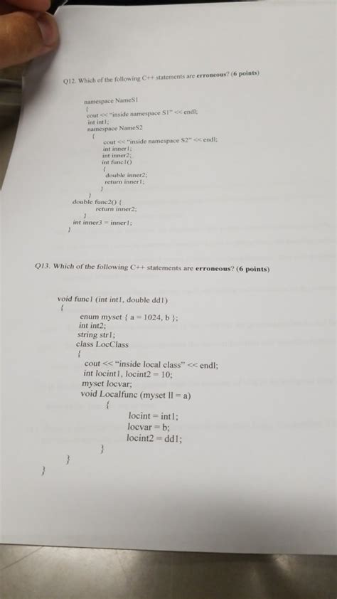 Solved Q Which Of The Following C Statements Are Chegg