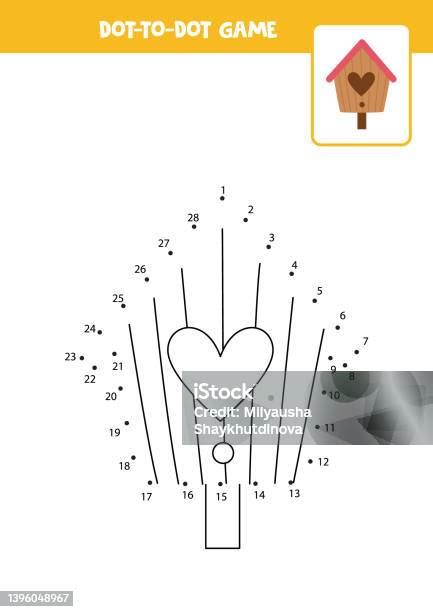 도트 게임을 나무 새 집과 연결하십시오 계절에 대한 스톡 벡터 아트 및 기타 이미지 계절 교육 놀기 Istock