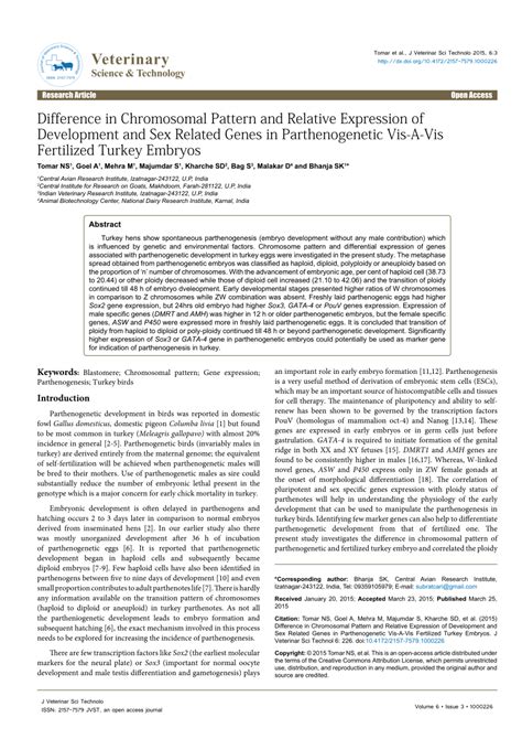 Pdf Difference In Chromosomal Pattern And Relative Expression Of