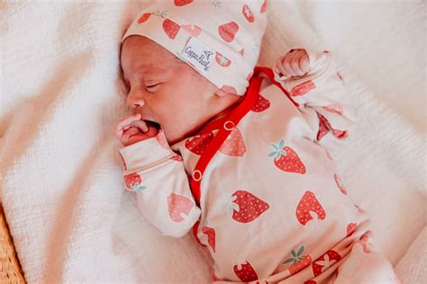 Strawberry Newborn Knotted Gown