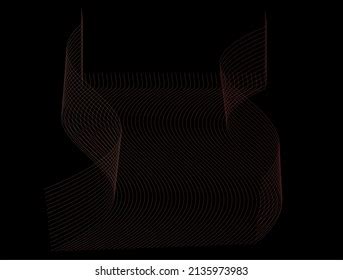 Abstract Black Background Red Orange Line Stock Vector Royalty Free