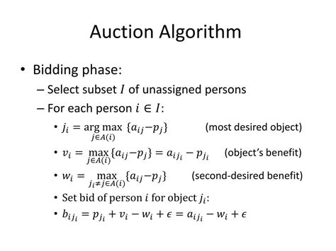 Ppt The Auction Algorithm Powerpoint Presentation Free Download Id