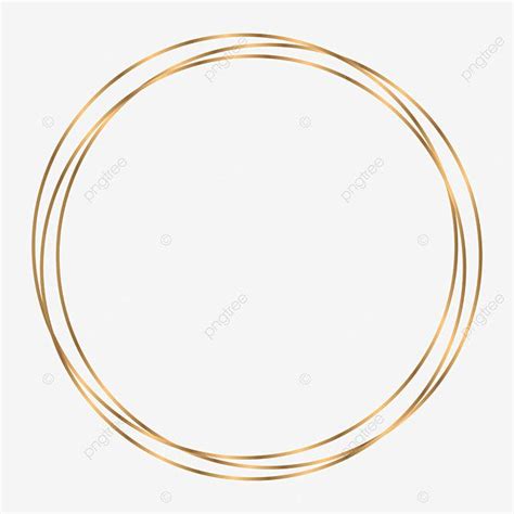 Gold Circle Frame On White Background