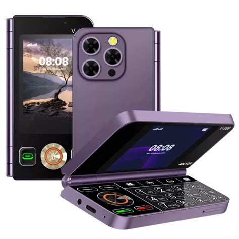 Avizar TÉlÉphone Portable Pliable 2g Double écran Double Sim Batterie