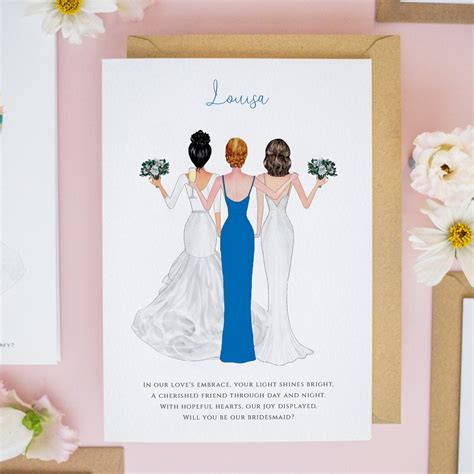 Will You Be Our Bridesmaid Card Bridesmaid Proposal Cards Bridesmaid