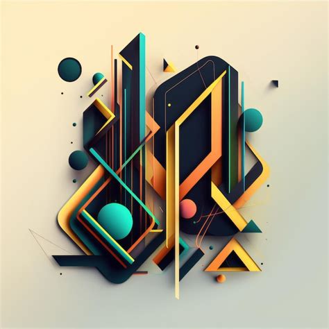 Premium Photo Abstract Composition With Different Shapes Neural Network