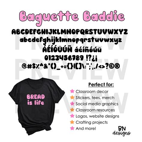 Baguette Baddie Font Bubbly Font Cute Bubbly Font Round Bubbly