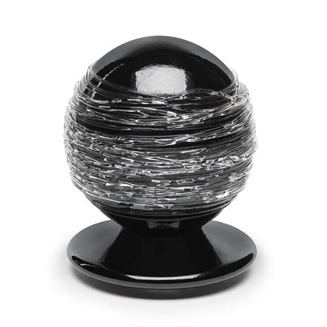 Gf31 Black Glass Ball With Clear Glass Thread Finial Mckinney And Co