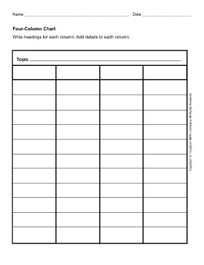 Printable Blank Charts With 4 Columns Sign In Sheet Template