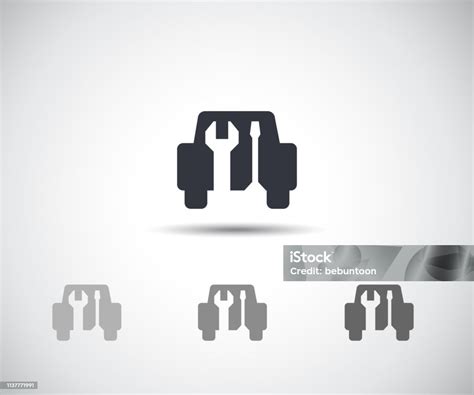 자동차 서비스 아이콘 자동 수리 평면 유지 보수 로고 디자인 벡터 일러스트 레이 션 개념에 대한 스톡 벡터 아트 및 기타 이미지 개념 개발 광고 Istock