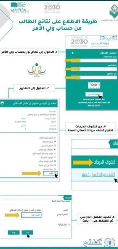 الاستعلام عن نتائج الطلاب في نظام نور الفصل الدراسي الثاني 1443