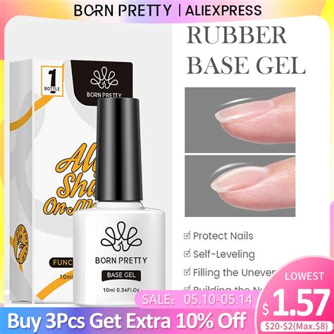 BORN PRETTY ml 고무 두꺼운 기본 젤 상단 강화 젤 투명 네일 준비 UV LED 네일 광택 기능 젤 AliExpress