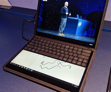 Hands On With Intel S Twin Rivers Dual Screen Laptop Wrapped In Fabric TechEBlog