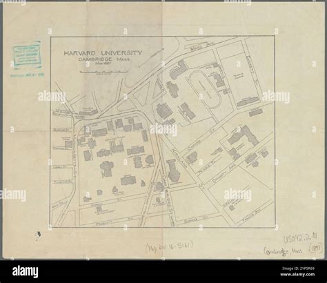 Map Of Cambridge In The Vicinity Of Harvard College 1896 7 1897 By Lawrence Scientific School