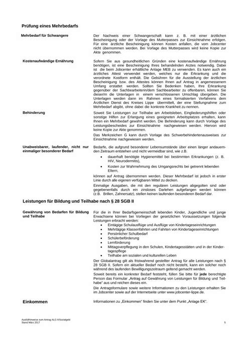 Pdf Ausfüllhinweise Zum Antrag Arbeitslosengeld Ii