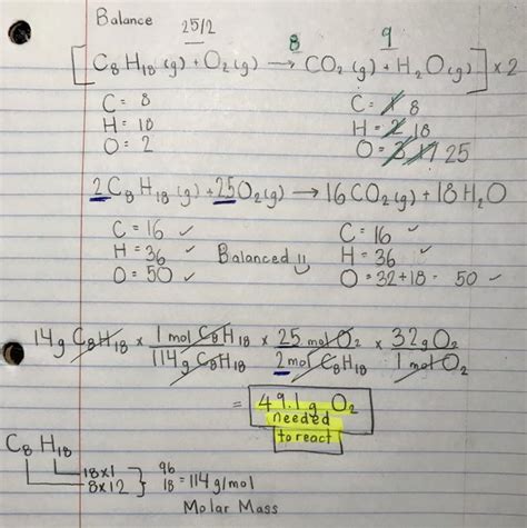 Write A Balanced Chemical Equation For The Complete Combustion Of Octane C8h18 Tessshebaylo