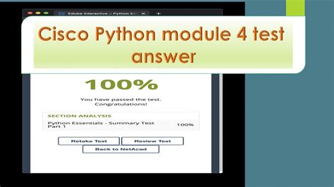 Cisco Python Module 4 Test Answer Cisco Certificatepython Certificate Atul Kumar Youtube