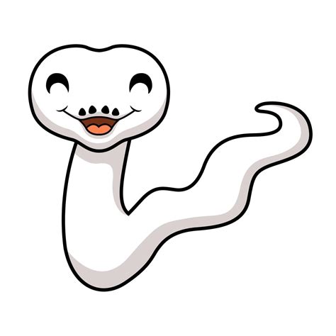 Cute White Leucistic Ball Python Snake Cartoon 21663998 Vector Art At