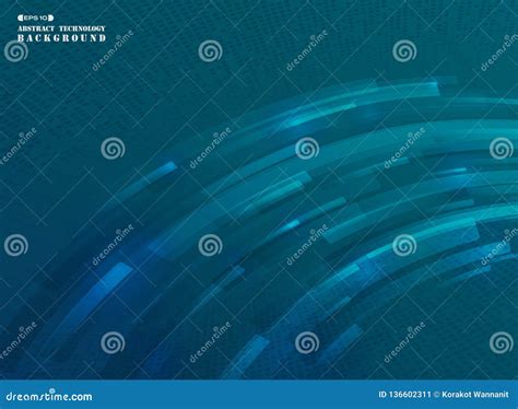 Abstract Futuristic Stripe Line Pattern Of Gradient Blue Digital Stock Vector Illustration Of
