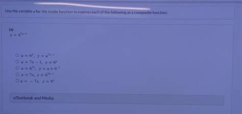 Use The Variable U For The Inside Function To Express