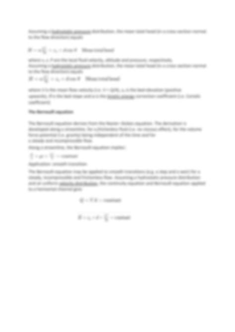 SOLUTION Summary Of Basic Hydraulic Principles Studypool