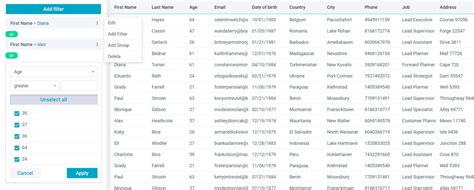 Webix Javascript UI Query Widget HTML5 SQL Query