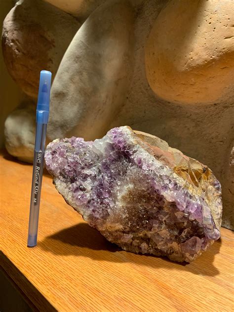 My Dad Uncovered This Amethyst Geode While Doing Yard Work Pen For Scale R Mildlyinteresting