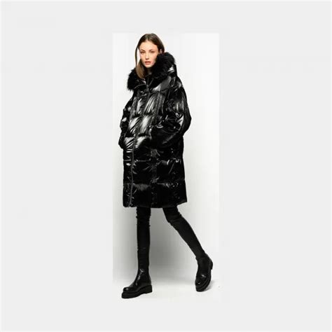 品高 Pinko 人造皮草装饰科技天鹅绒羽绒服 1G1500 Y6BCZ99 小迈步海淘品牌官网