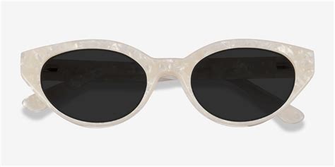 Galactic Oval Beige Frame Sunglasses For Women Eyebuydirect
